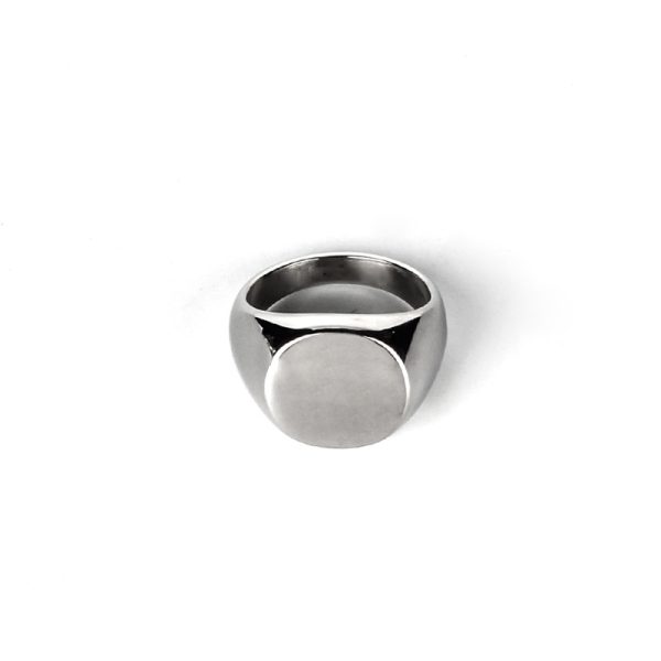Titanium Steel Round Signet Ring – Tooshup